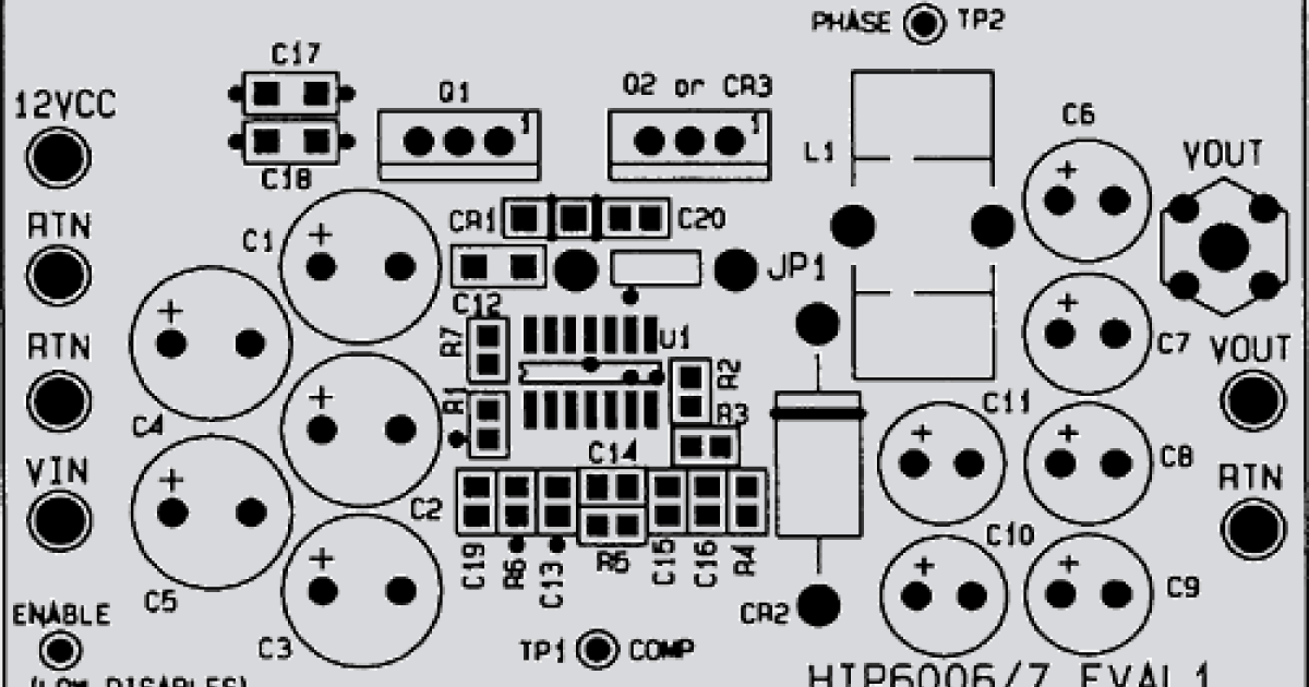 HIP6006EVAL1 - PWM Controller Evaluation Board for Microprocessors with Fixed Core Voltage ...