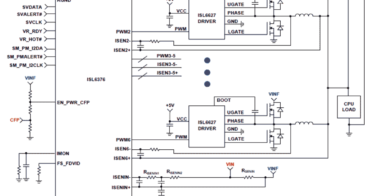 ISL6376 - EAPP Hybrid Digital 6-Phase Green PWM Controller for Digital Power Management of Core ...