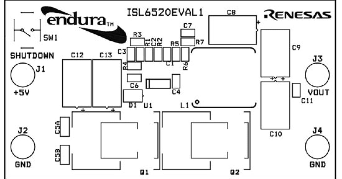 ISL6520EVAL1 - Single Synchronous Buck Pulse Width Modulation (PWM) Controller Evaluation Board ...