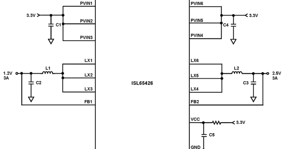 ISL65426 - 6A Dual Synchronous Buck Regulator with Integrated MOSFETs ...