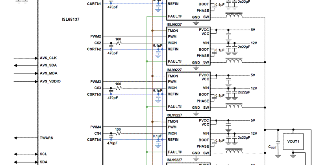 ISL68137 - Digital Dual Output, 7-Phase Configurable PWM Controller with Adaptive Voltage ...