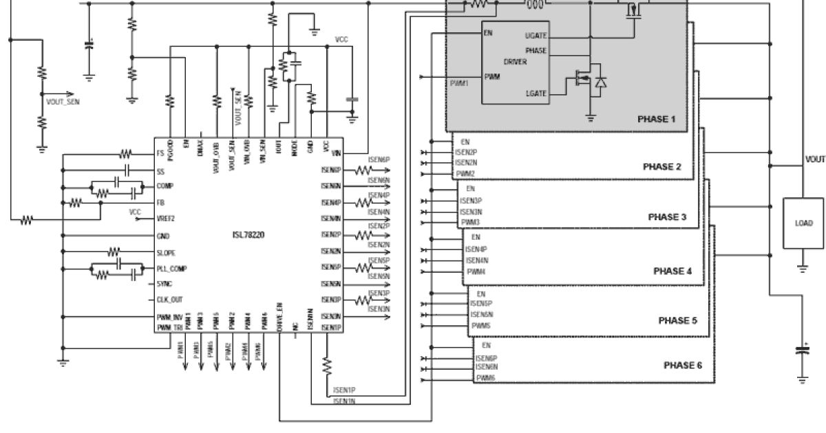 ISL78220 - 6-Phase Interleaved Boost PWM Controller with Light Load Efficiency Enhancement ...