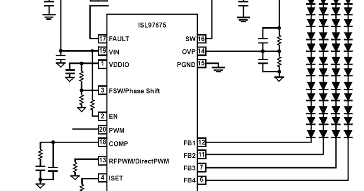 ISL97675 - 4-Channel LED Driver with Phase Shift Control | Renesas 瑞萨电子