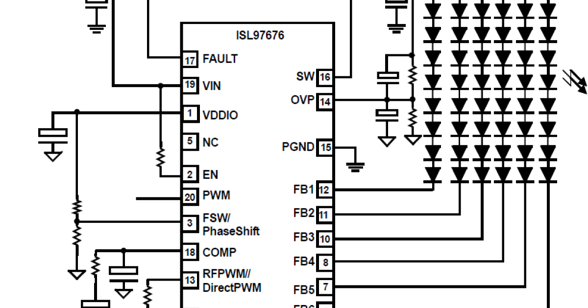 ISL97676 - 6-Channel LED Driver with Phase Shift Control | Renesas 瑞萨电子