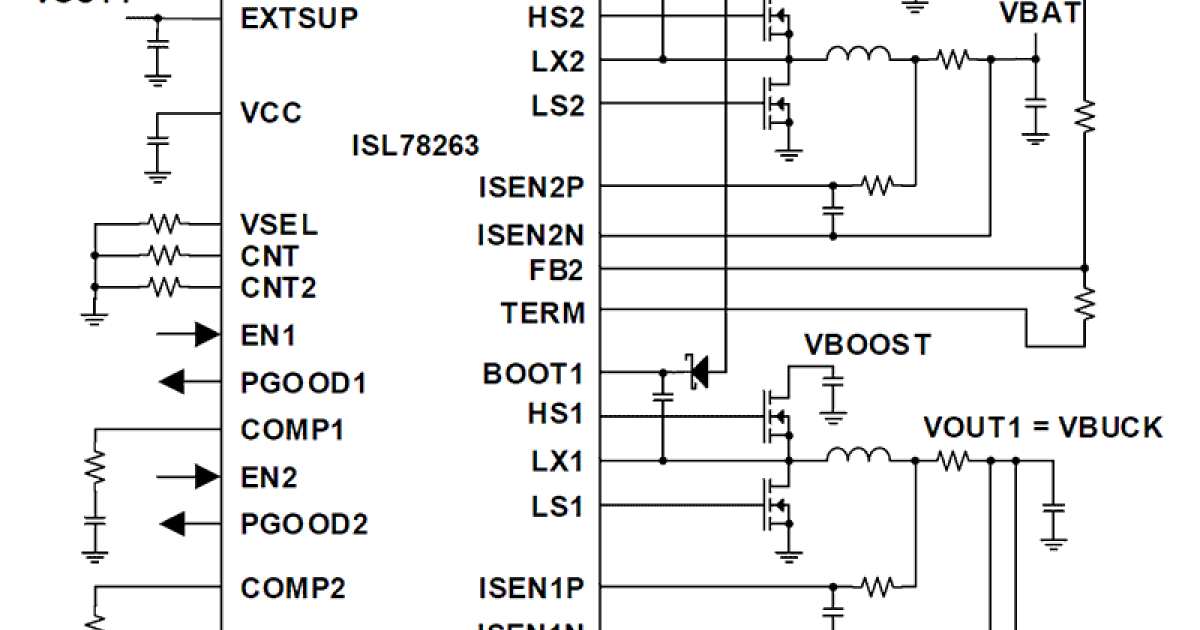 ISL78263 - Automotive 42V Dual Synchronous Boost and Low-Iq Buck Controllers with Integrated ...